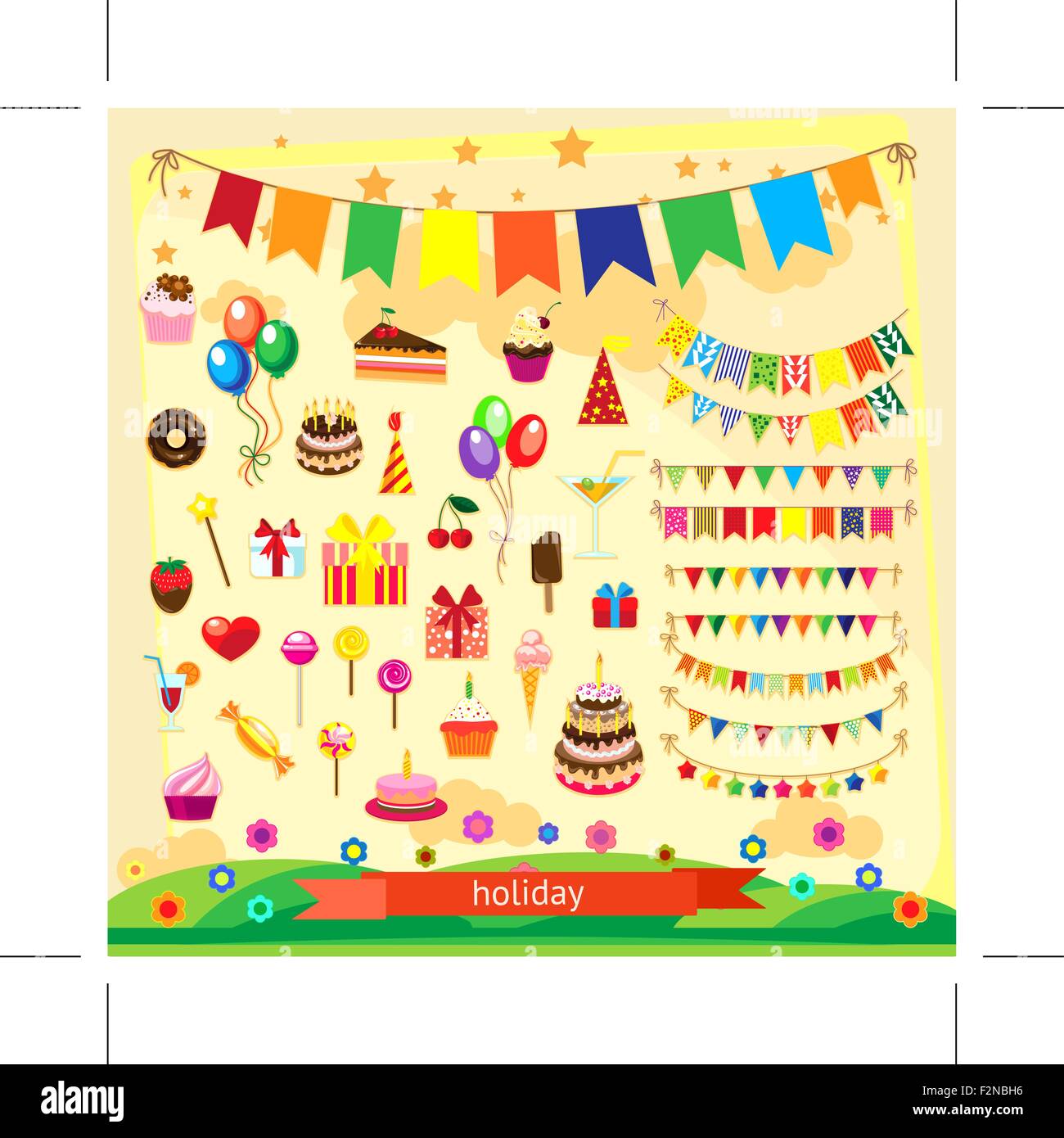 Balloons set icon flat Stock Vector Images - Alamy