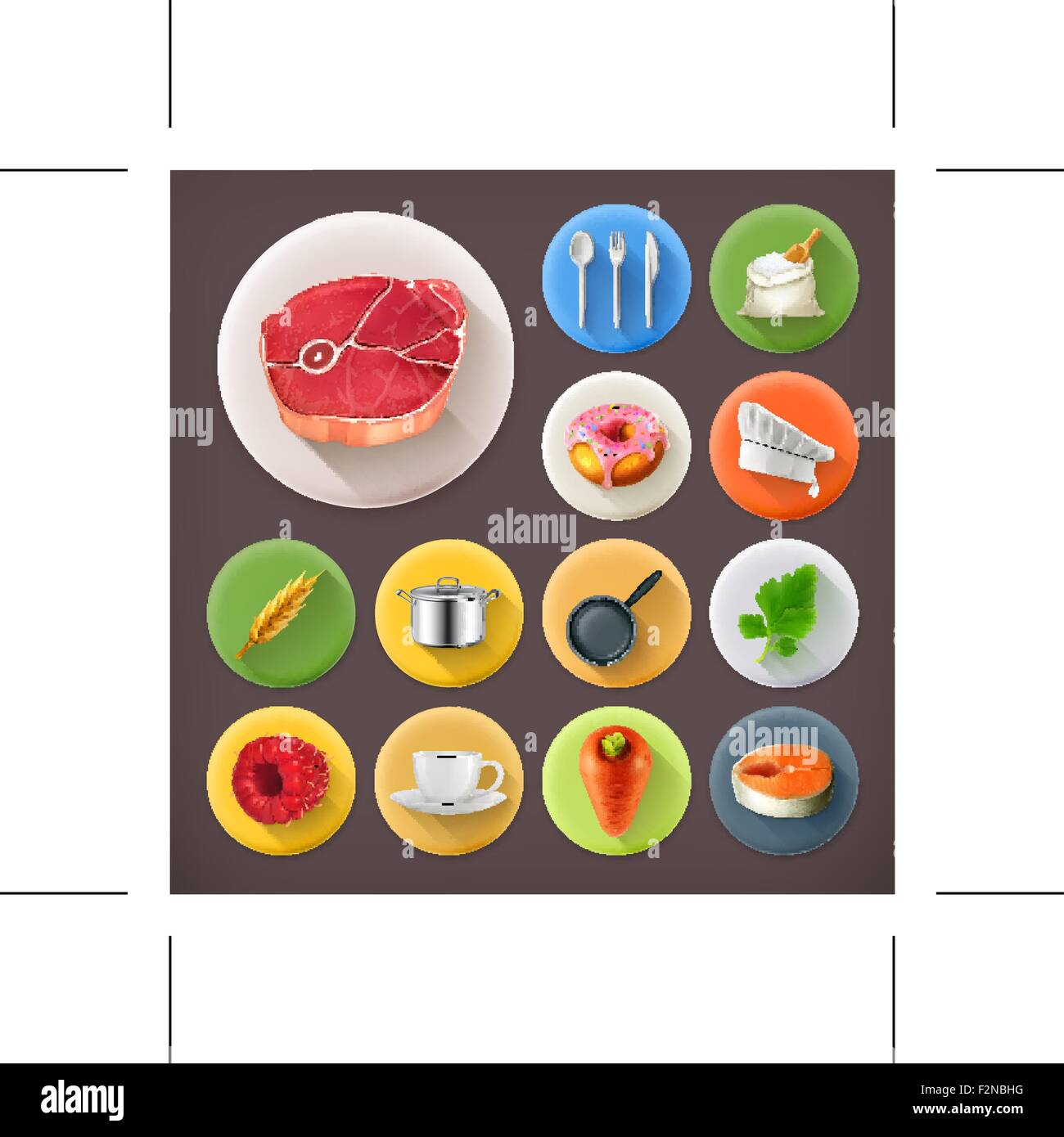 Kitchen and Cooking, long shadow icon set Stock Vector Image & Art - Alamy