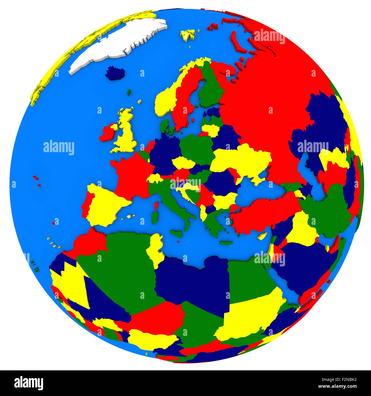 Political map of Europe on globe, illustration isolated on white ...
