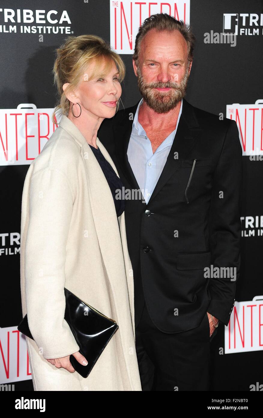 New York, NY, USA. 21st Sep, 2015. Trudie Styler, Sting at arrivals for ...