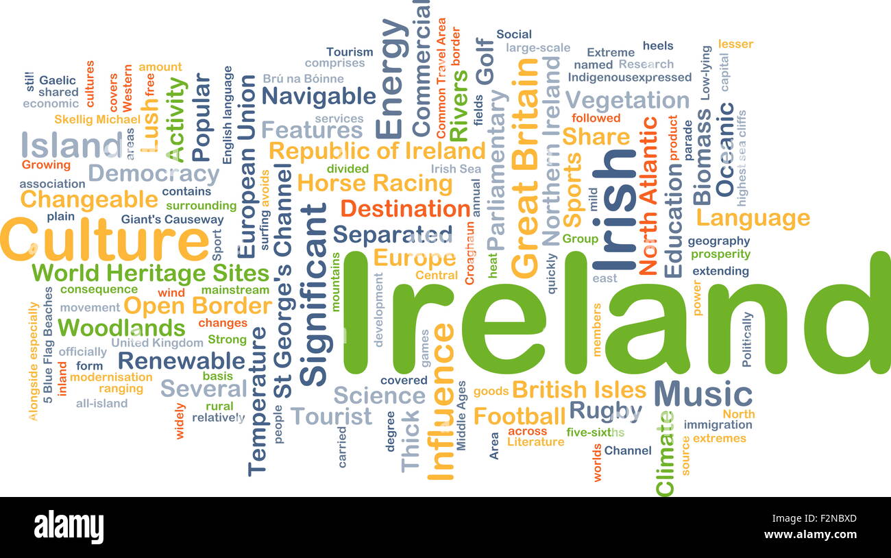 Background concept wordcloud illustration of Ireland Stock Photo - Alamy