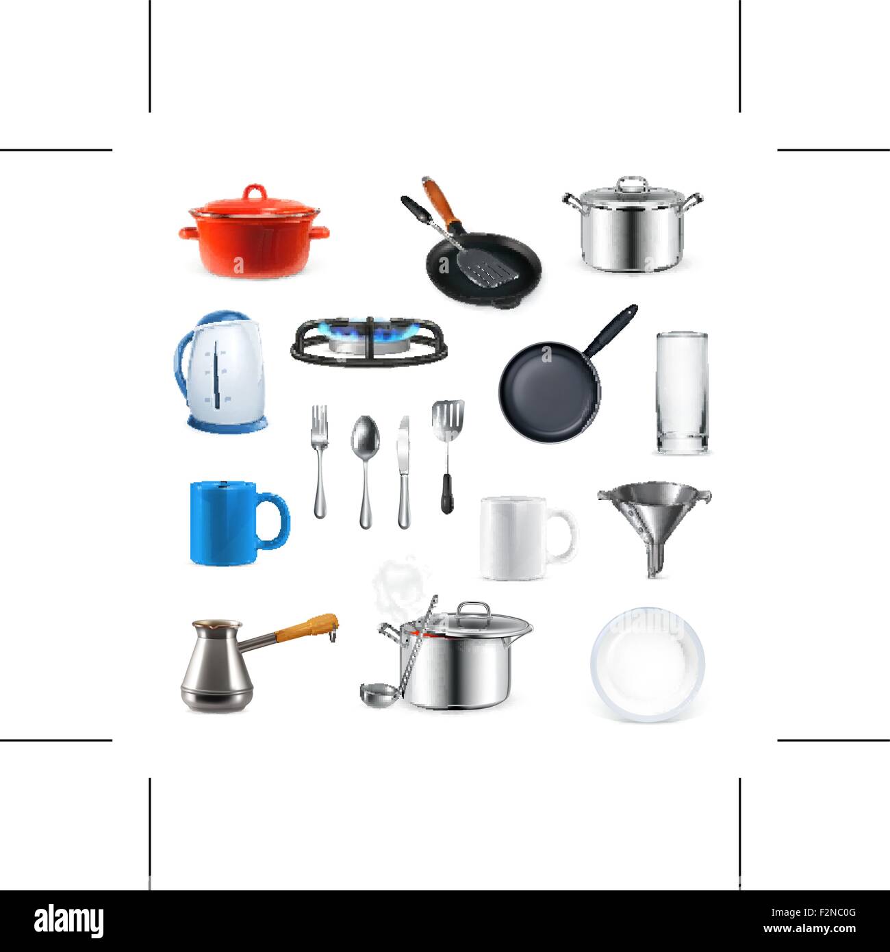 Kitchen utensils, vector set Stock Vector Image & Art - Alamy