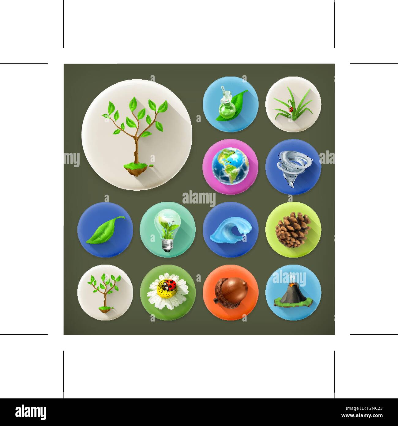 Long leaf icon flat Cut Out Stock Images & Pictures - Alamy