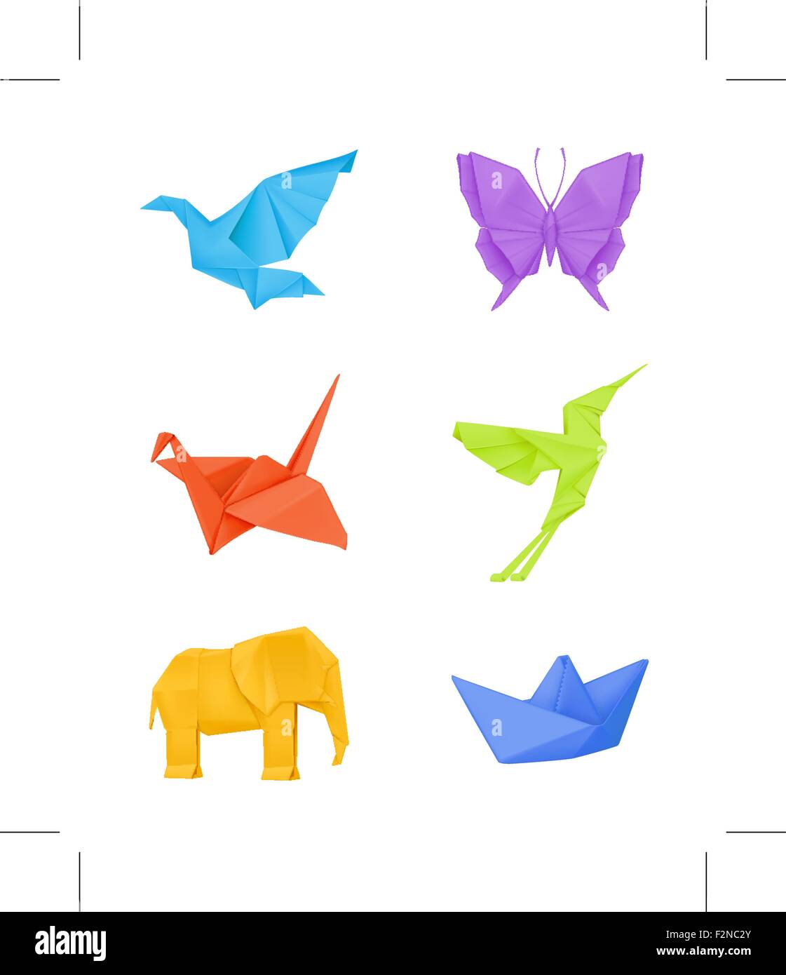 Origami vector set, multicolored Stock Vector Image & Art - Alamy