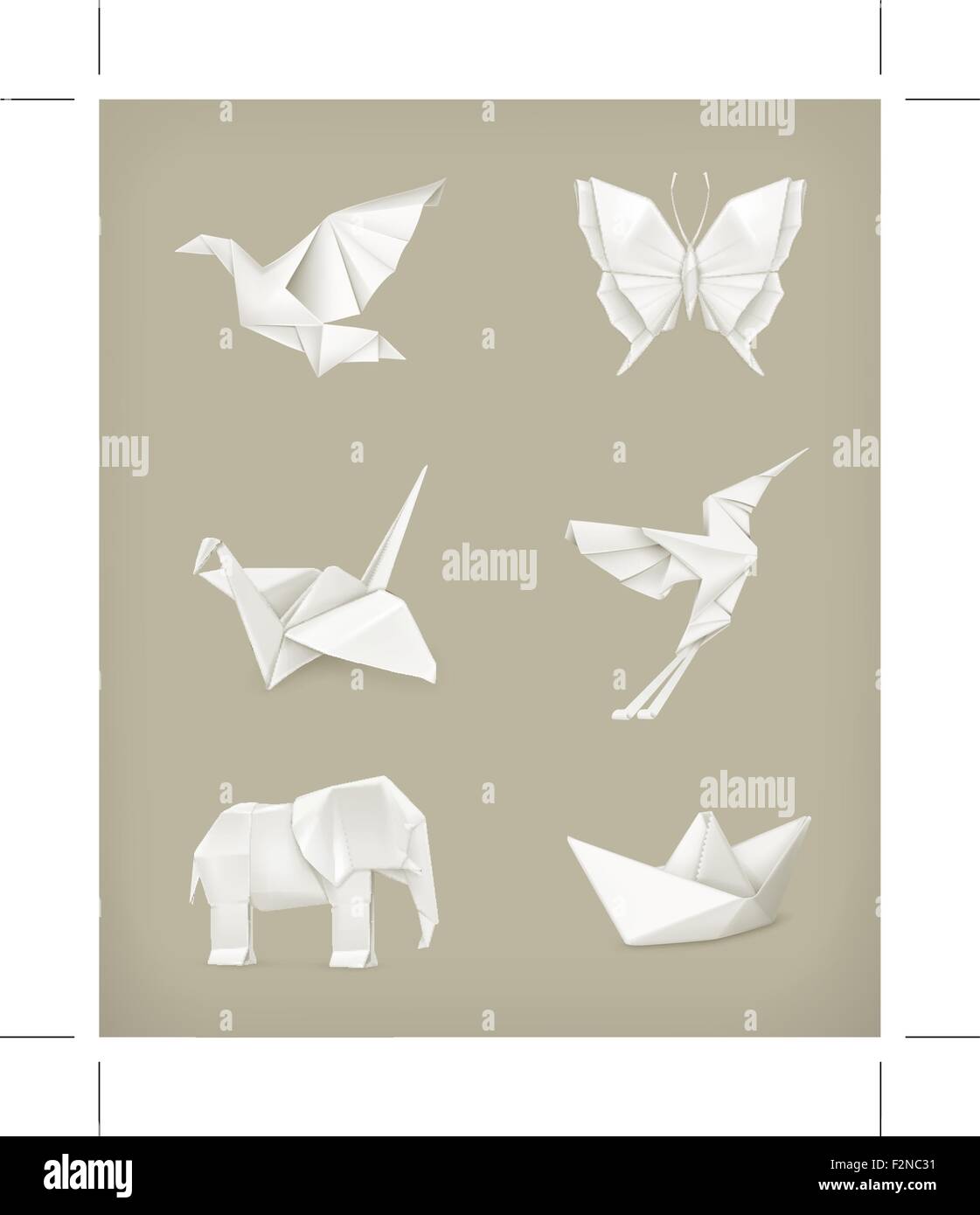 Origami vector set, white Stock Vector Image & Art - Alamy