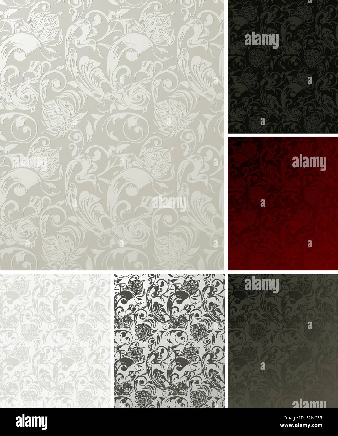 Seamless Wallpaper Pattern, set of six colors Stock Vector Image & Art ...