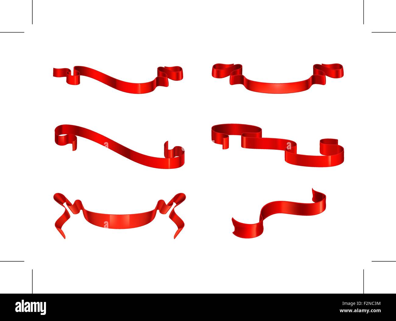 Red ribbons set Stock Vector Image & Art - Alamy