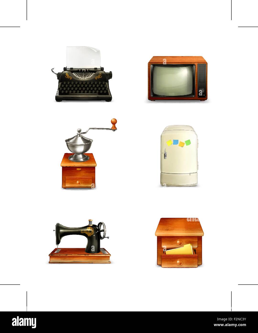 Retro icon set, vector Stock Vector Image & Art - Alamy