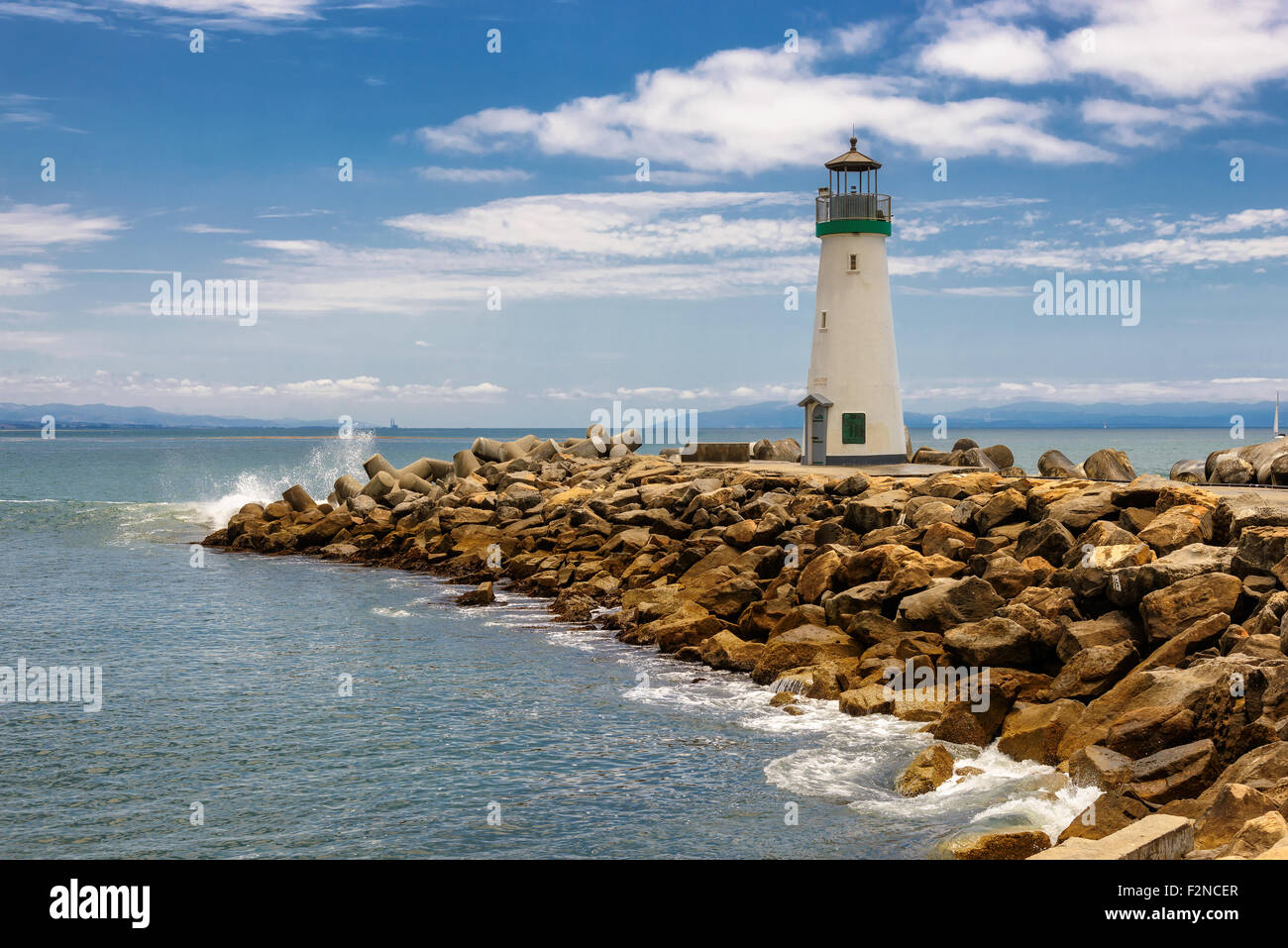 Santa Cruz Harbor Lighthouse - Walton Lighthouse, California Stock ...