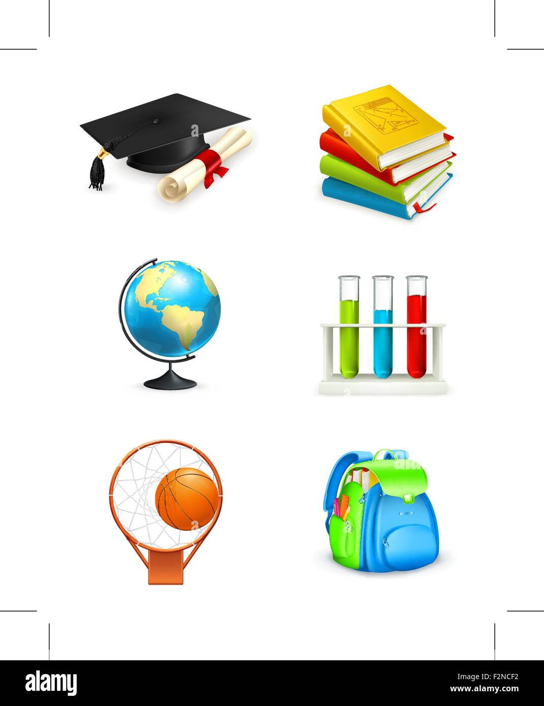 Vector illustration academic icons Cut Out Stock Images & Pictures - Alamy
