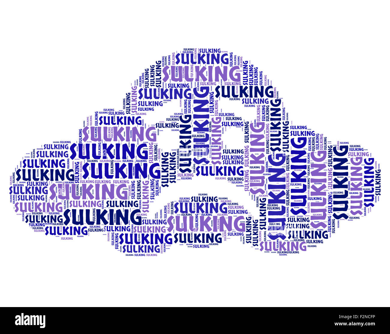 Sulking Word Showing Resentful Moody And Sullen Stock Photo - Alamy