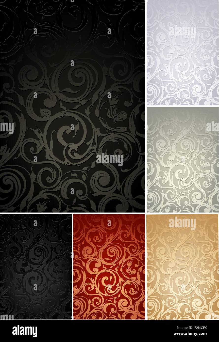 Seamless Wallpaper Pattern, set of six colors Stock Vector Image & Art ...