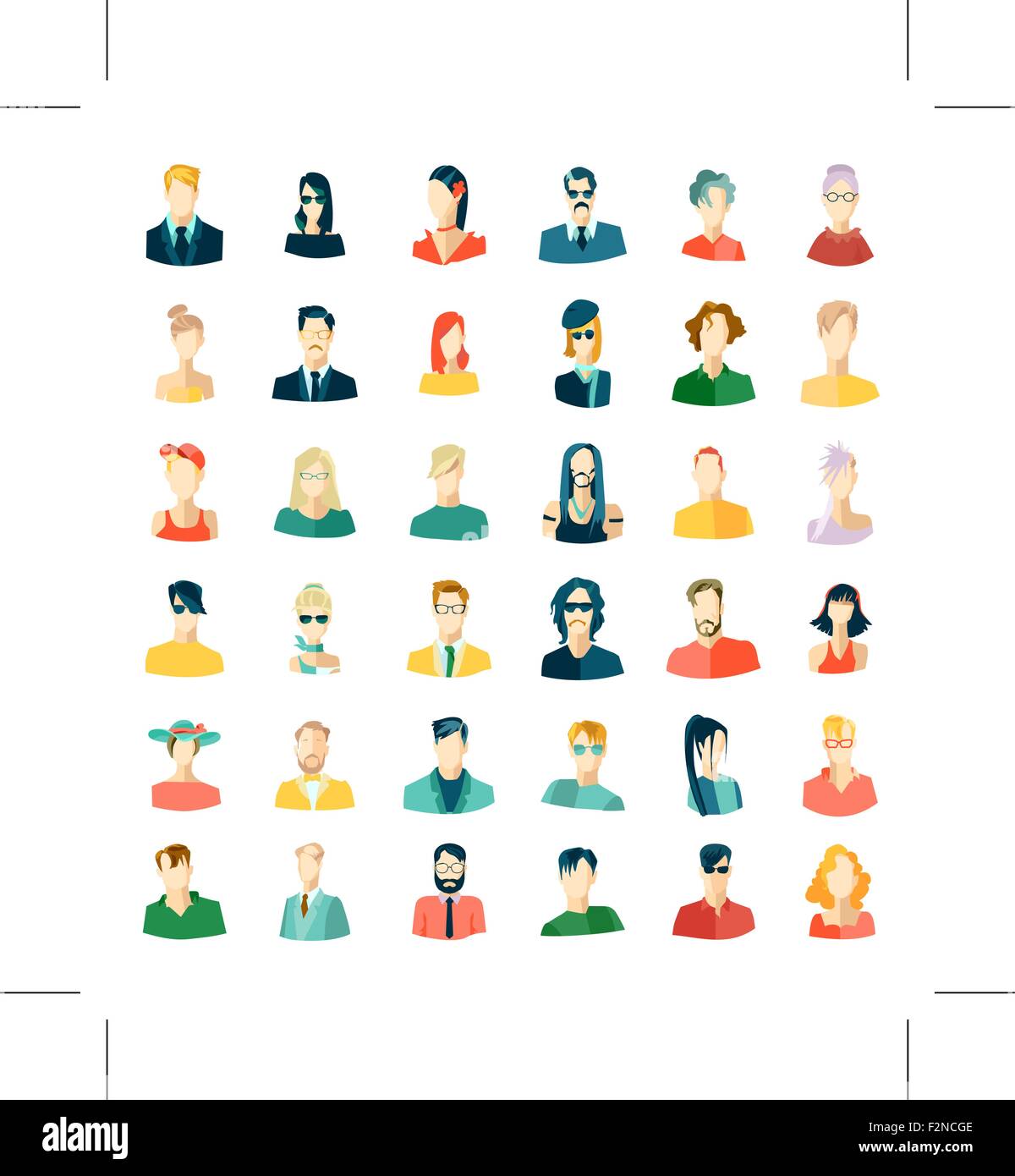 Set of avatars, flat design Stock Vector Image & Art - Alamy
