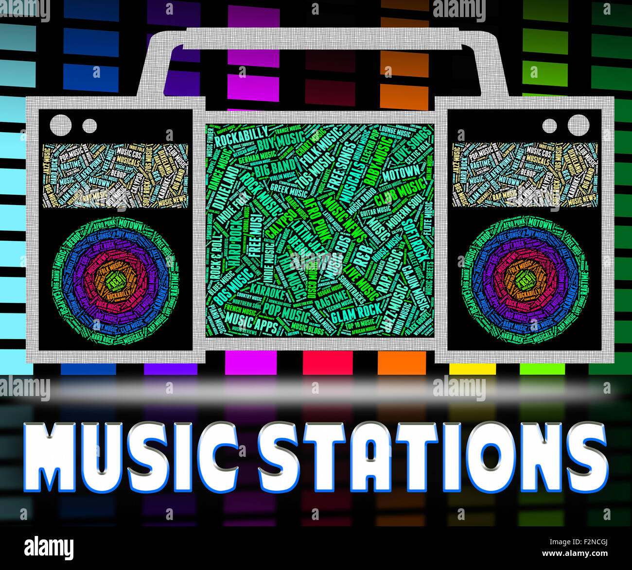 Radio Stations Indicating Audio Broadcasting And Soundtrack Stock Photo ...