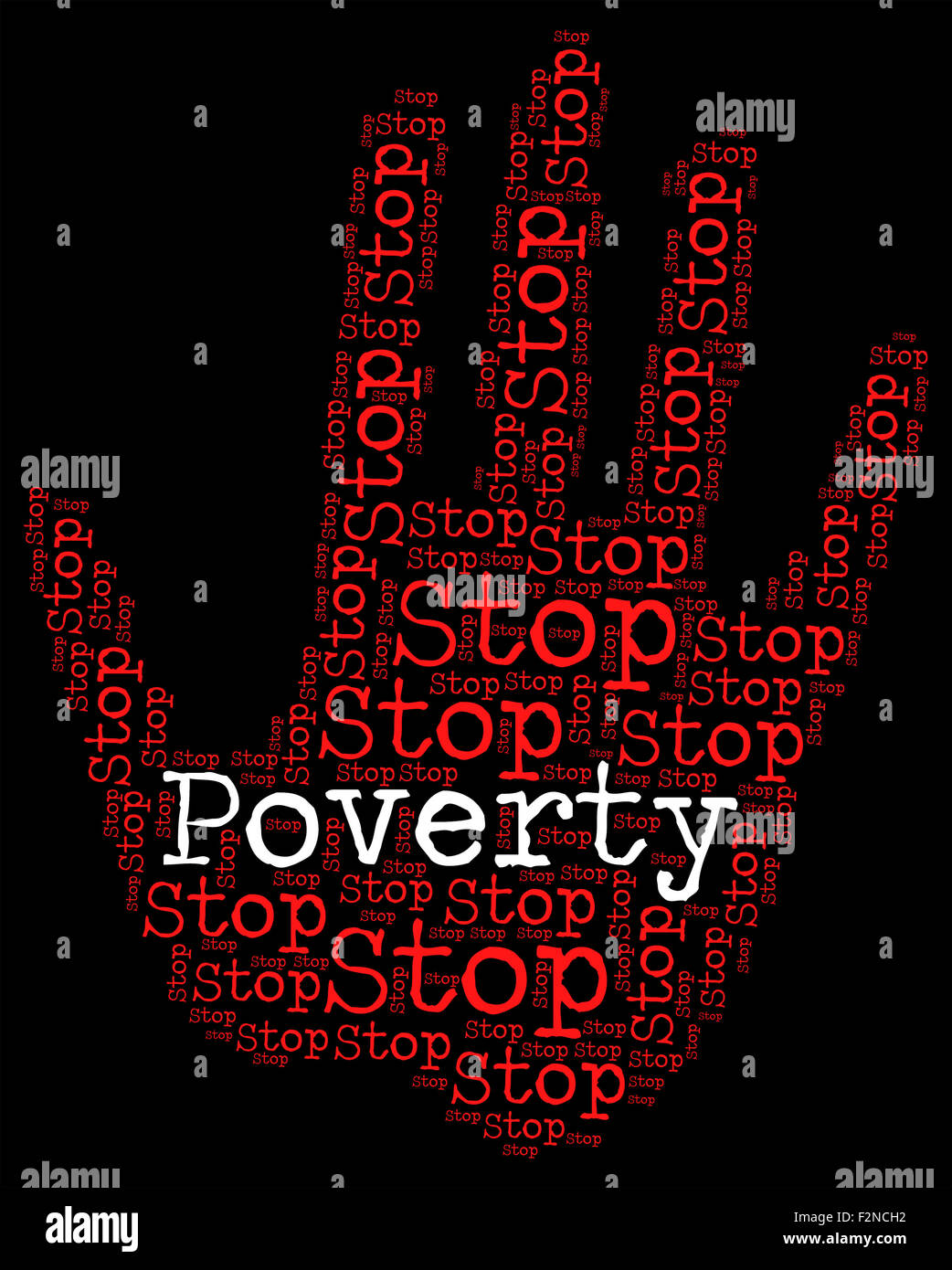 Stop Poverty Representing Warning Sign And Prohibit Stock Photo - Alamy