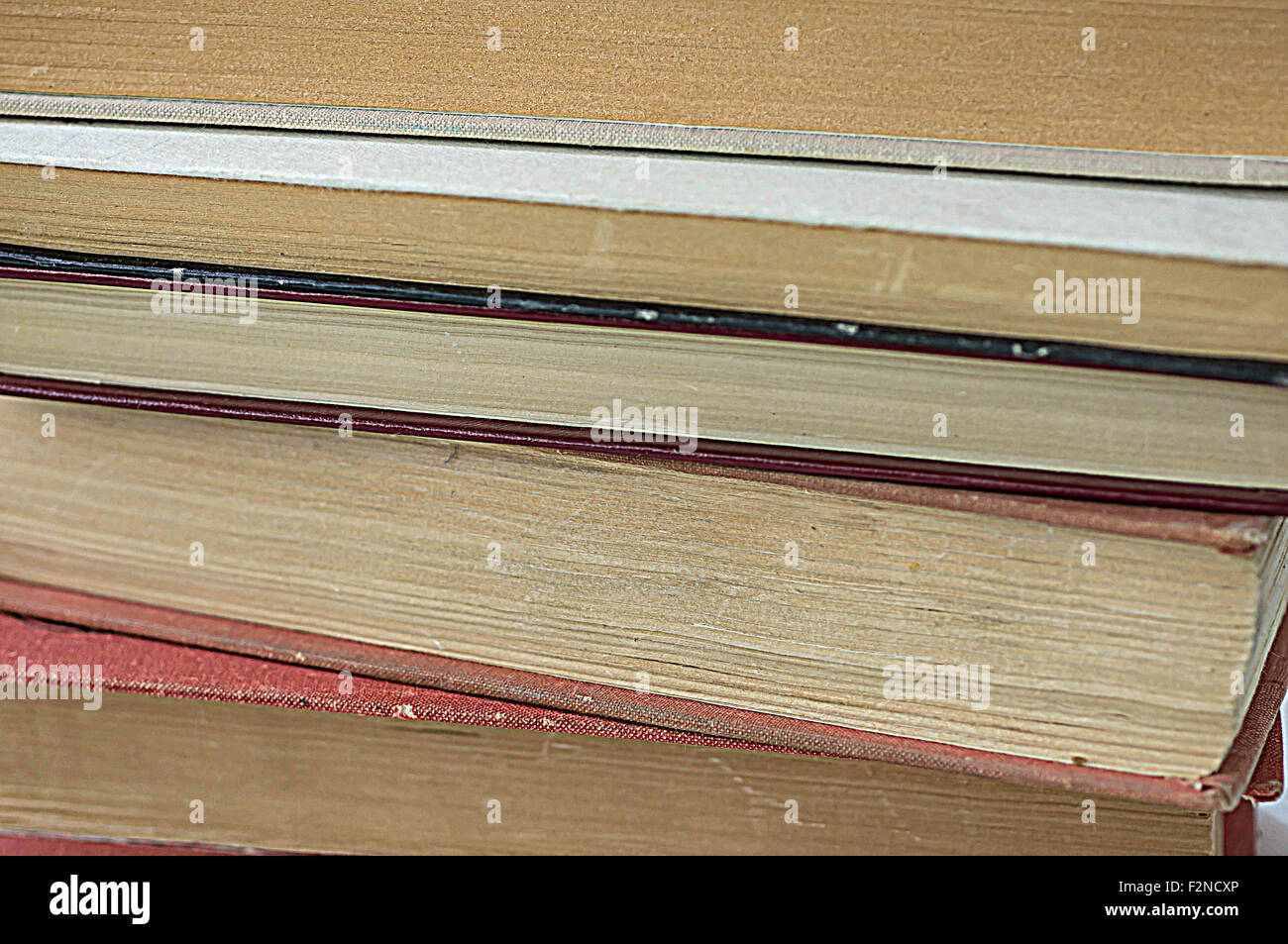 A stack of old books close up Stock Photo - Alamy