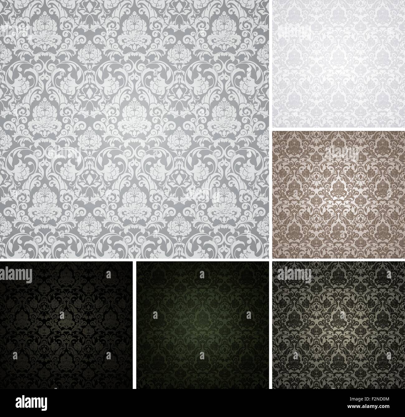 Seamless Wallpaper Pattern, set of six colors Stock Vector Image & Art ...