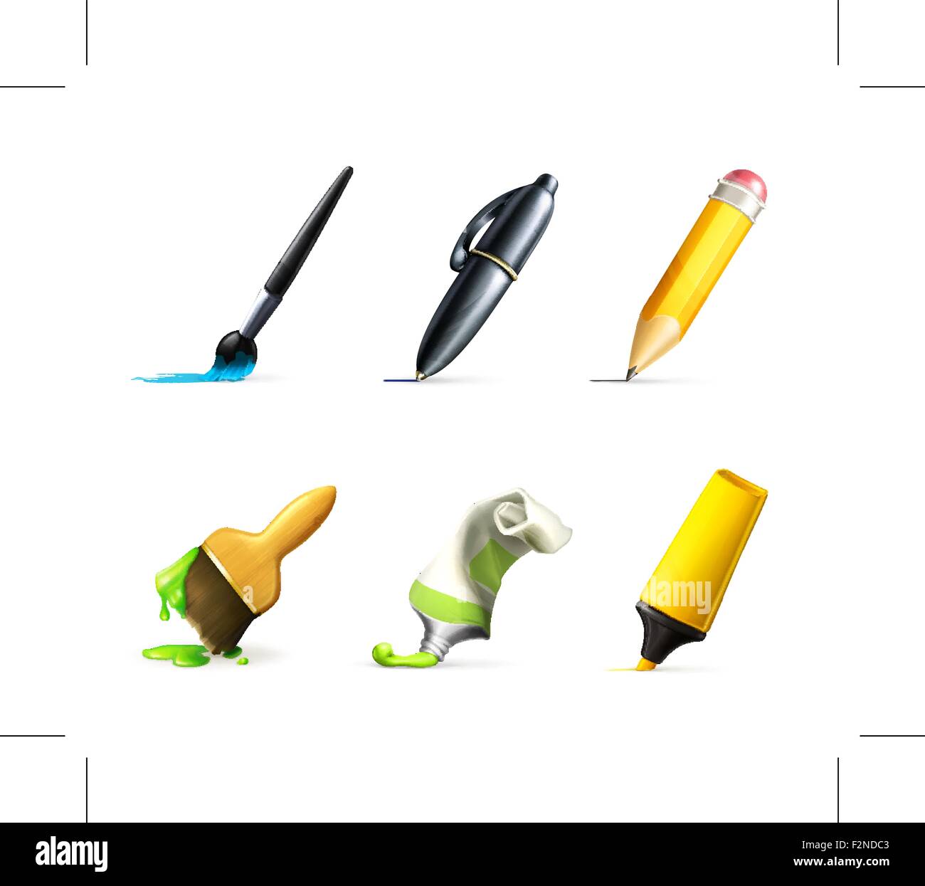 Writing tools, vector set Stock Vector Image & Art - Alamy