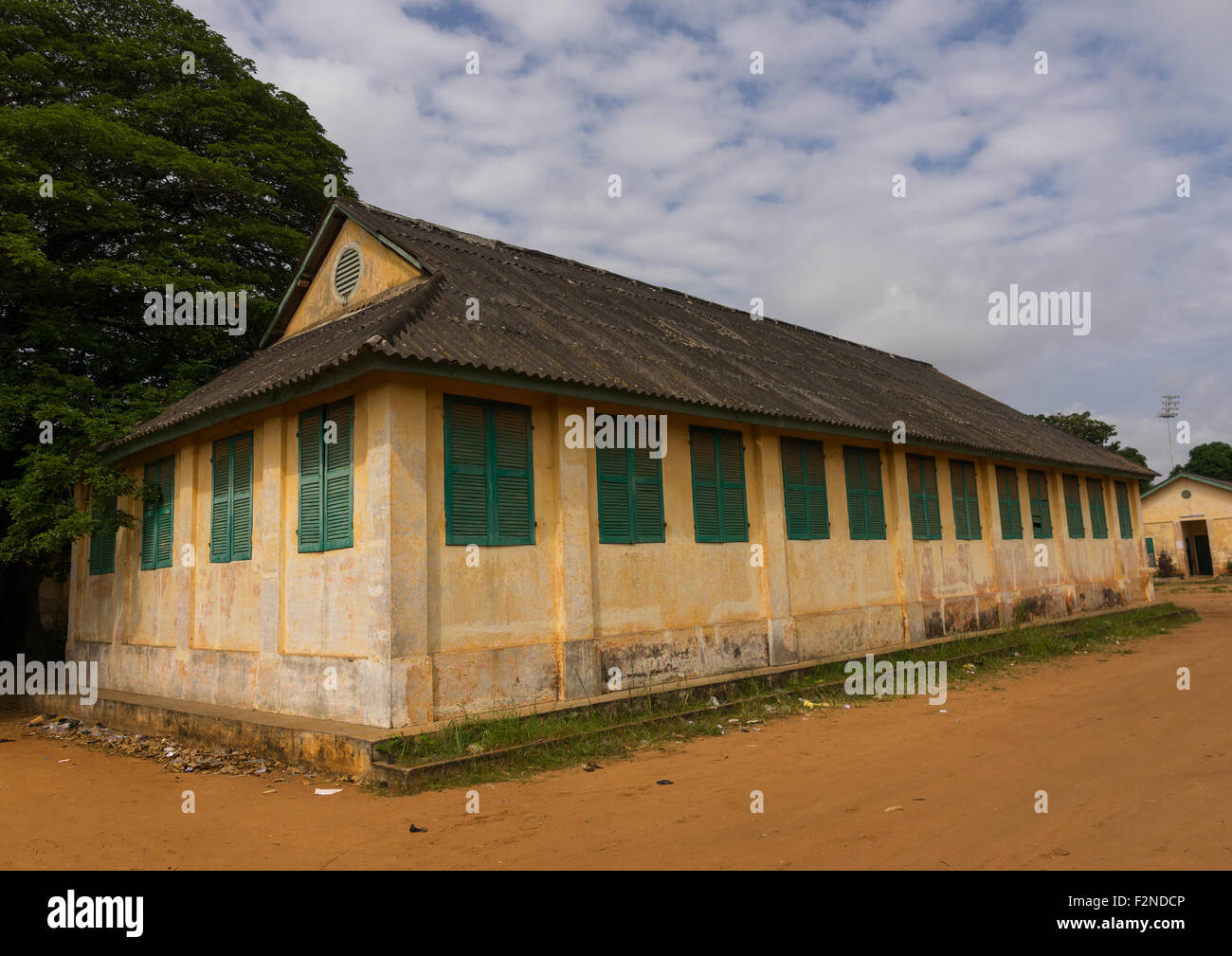 Benin, West Africa, Porto-Novo, old colonial school Stock Photo - Alamy
