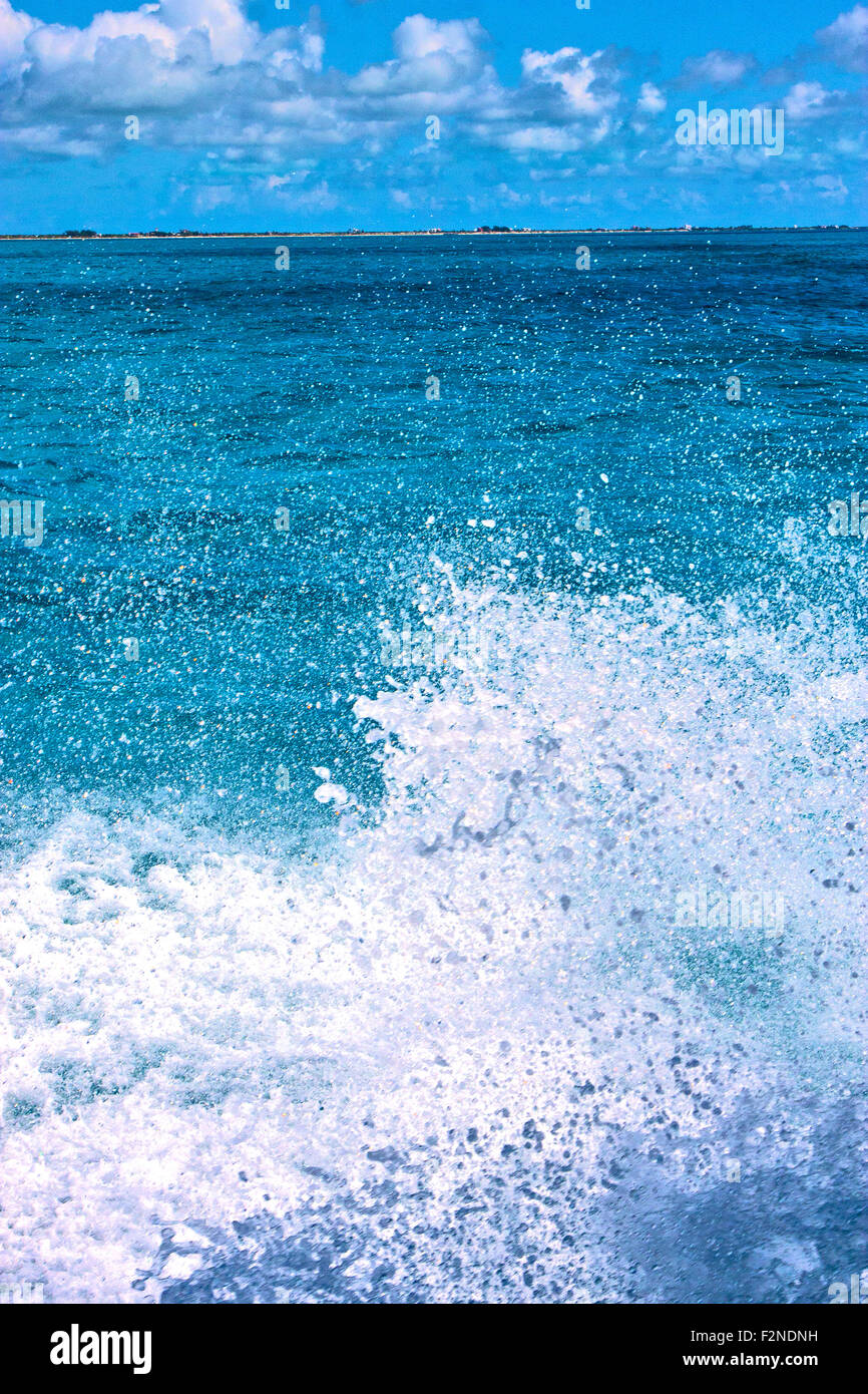 ground in mexico froath and blue foam the sea drop sunny day wave Stock ...