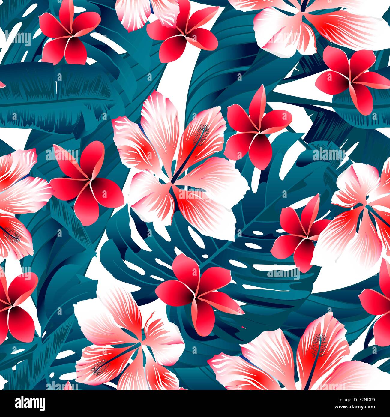 Red plumeria Stock Vector Images - Alamy