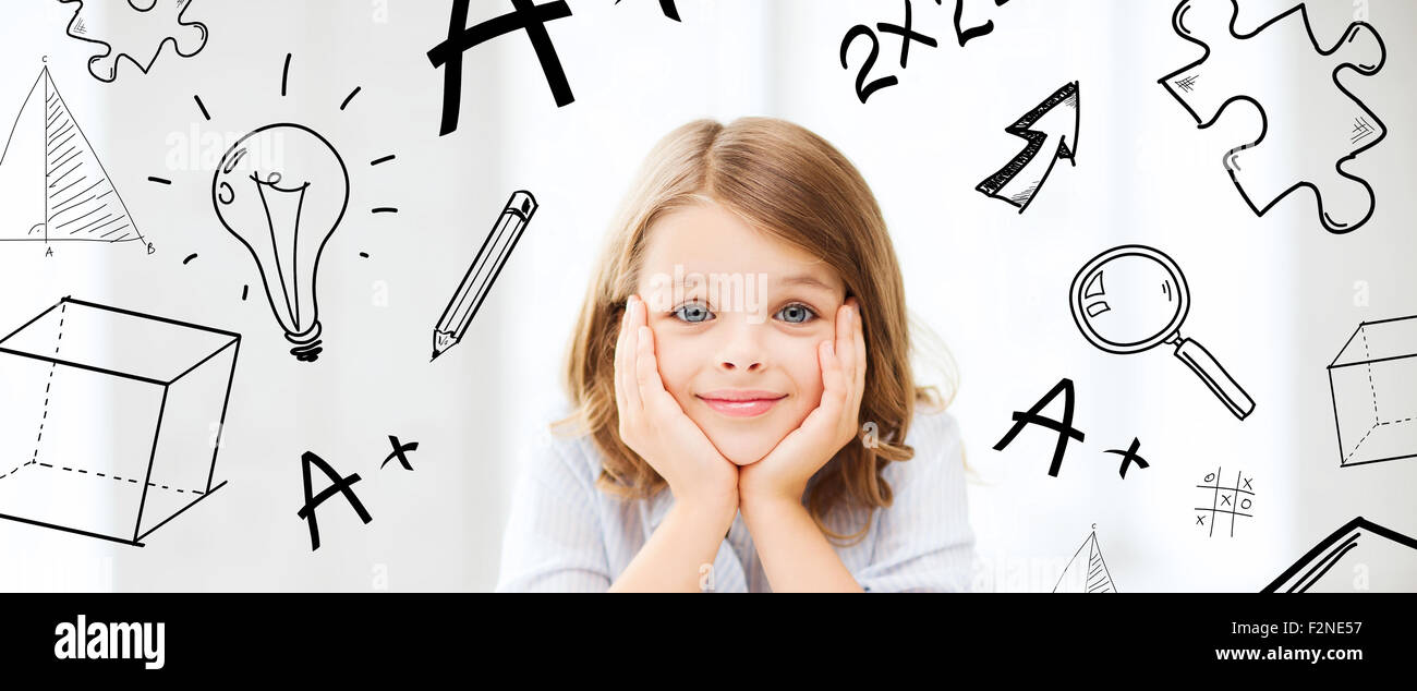 student girl studying at school Stock Photo - Alamy