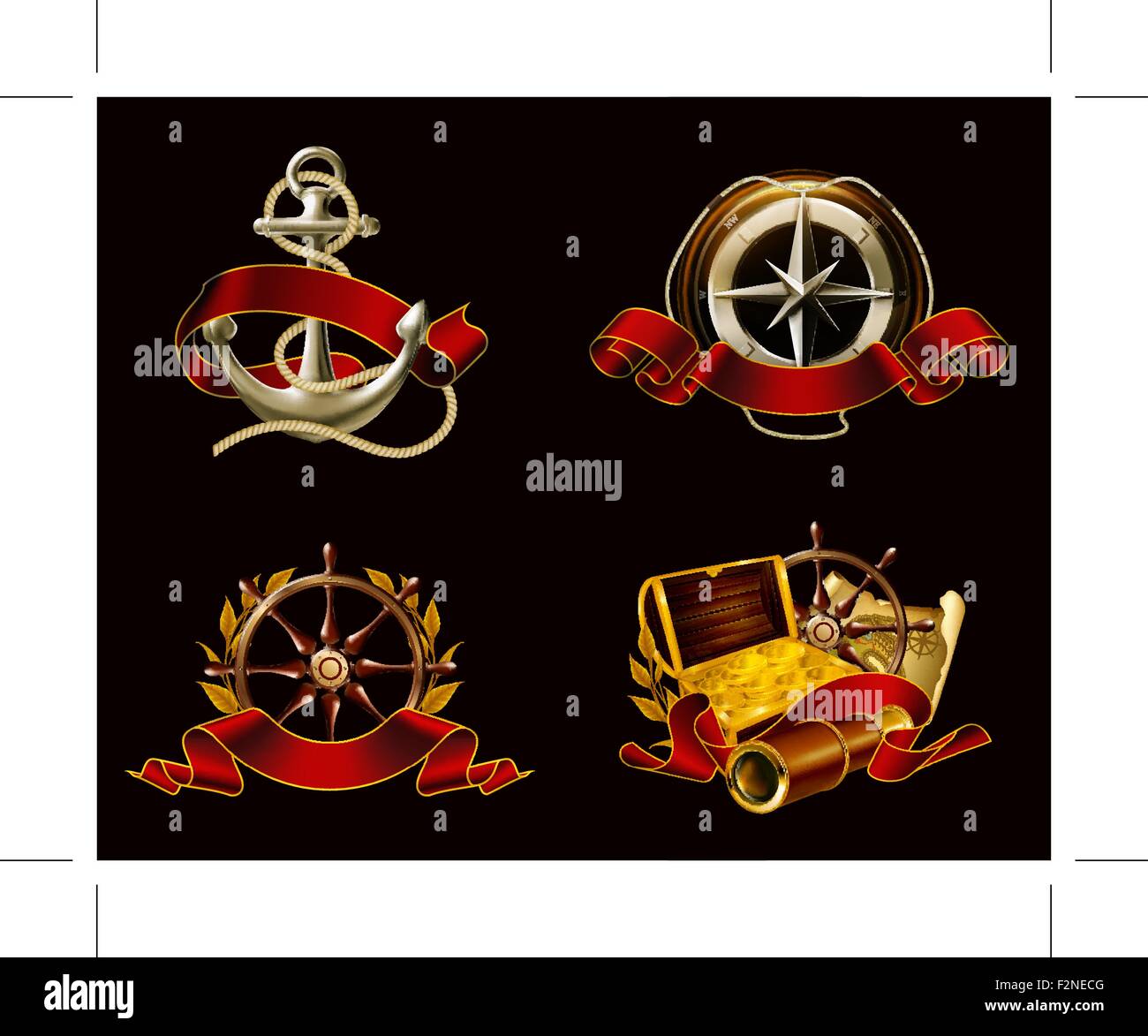 Vintage ship map on Stock Vector Images - Alamy