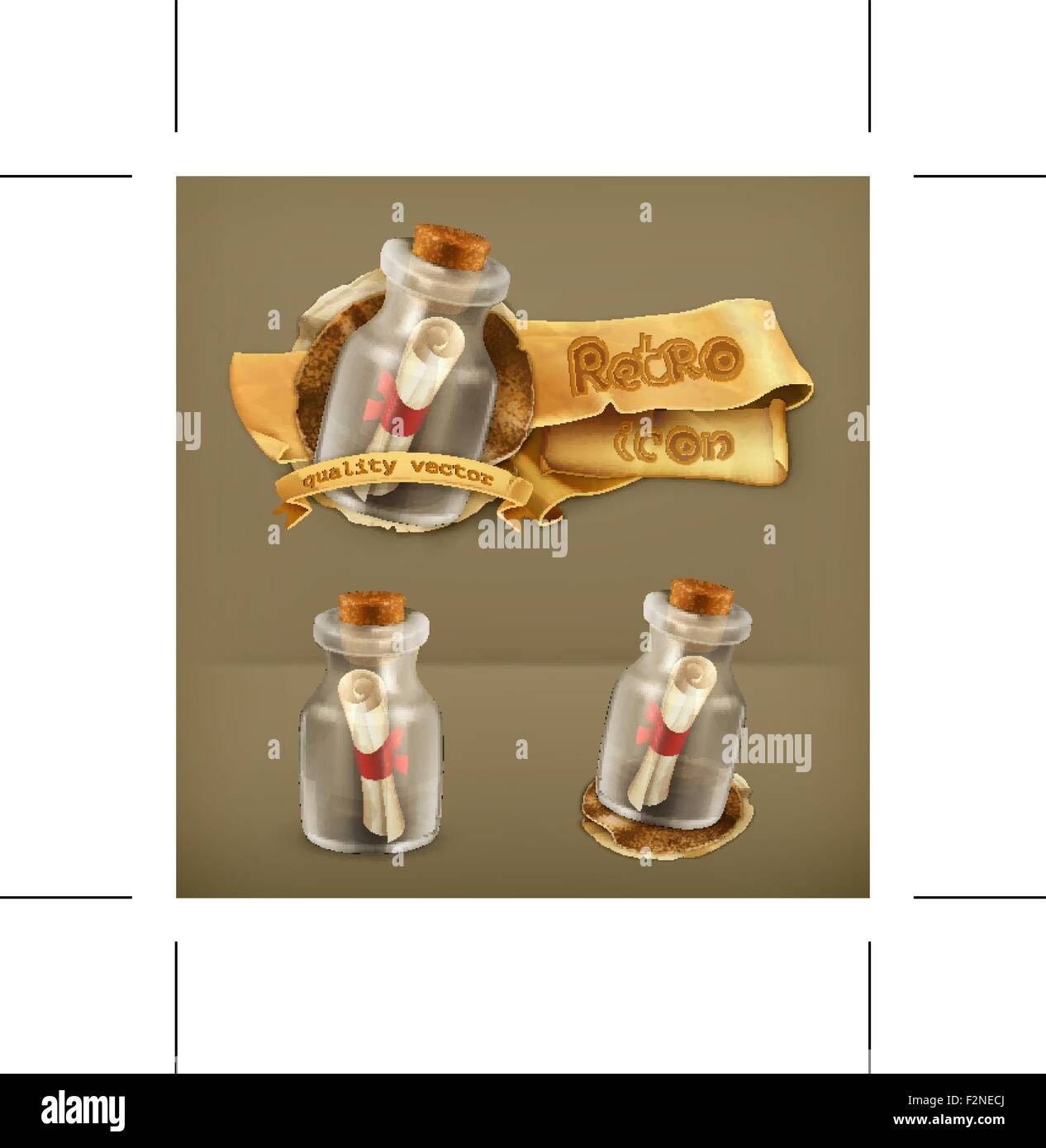 Paper message in bottle illustration Cut Out Stock Images & Pictures ...