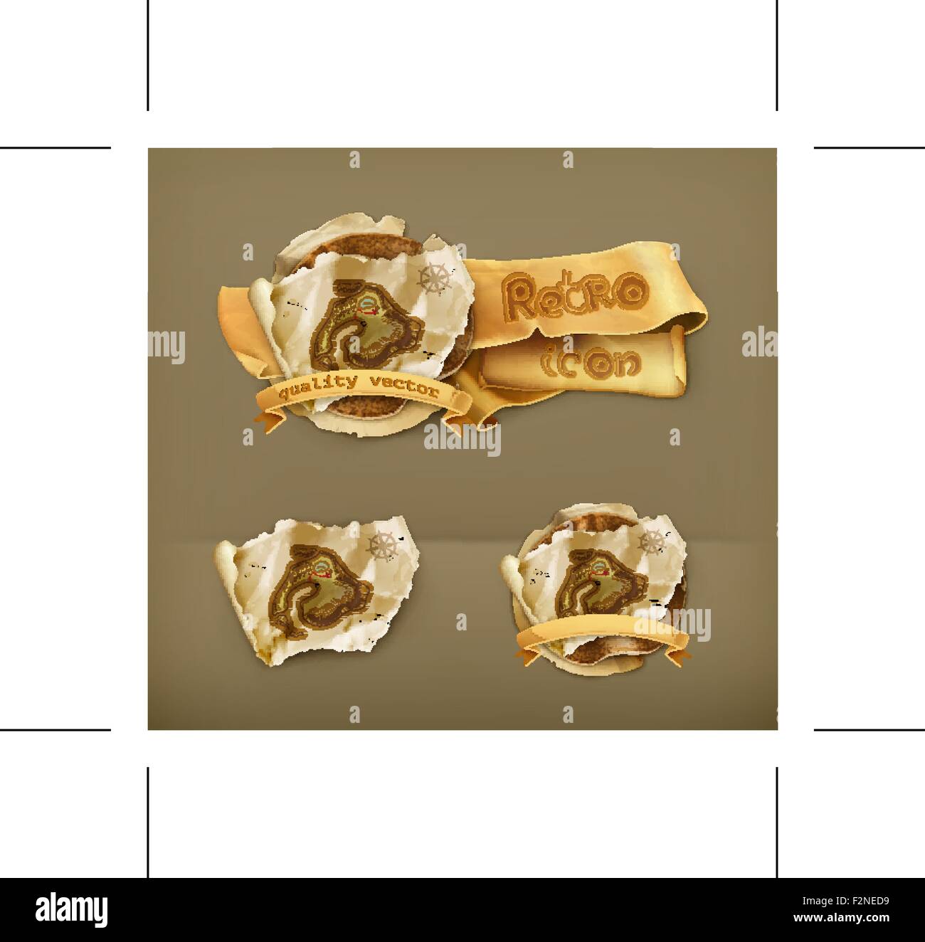 Old map, vector icon Stock Vector Image & Art - Alamy