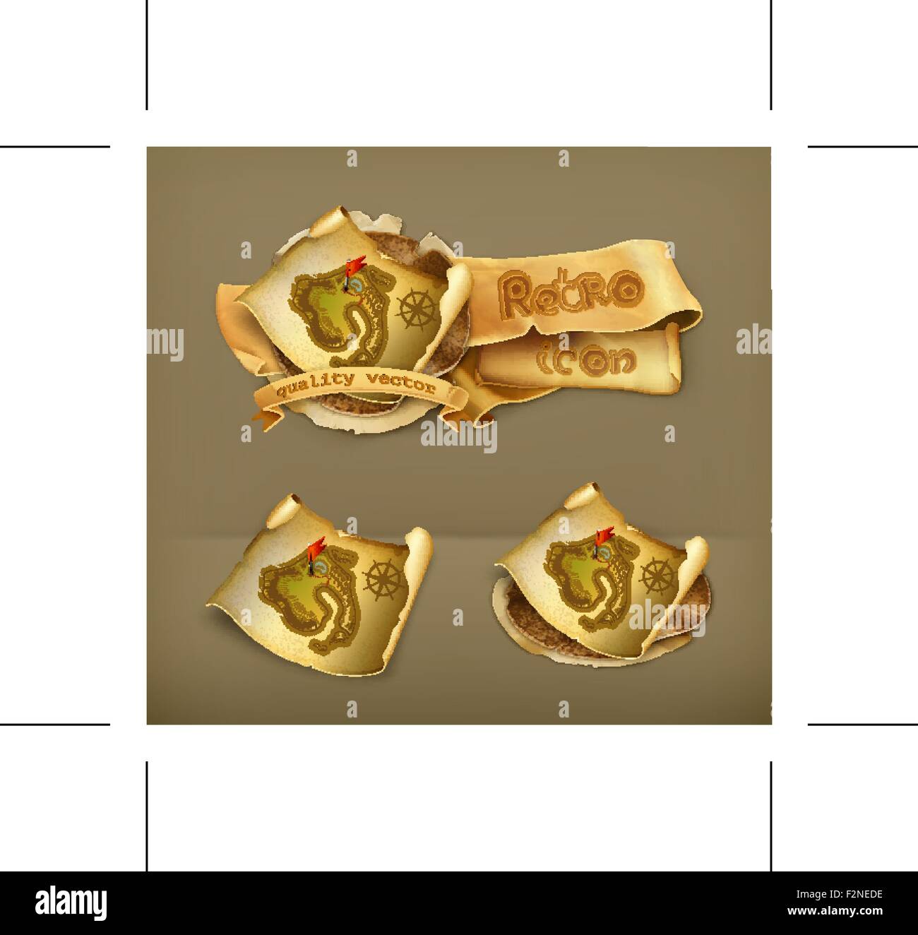 Old Treasure Map Symbols Stock Vector Eduardrobert