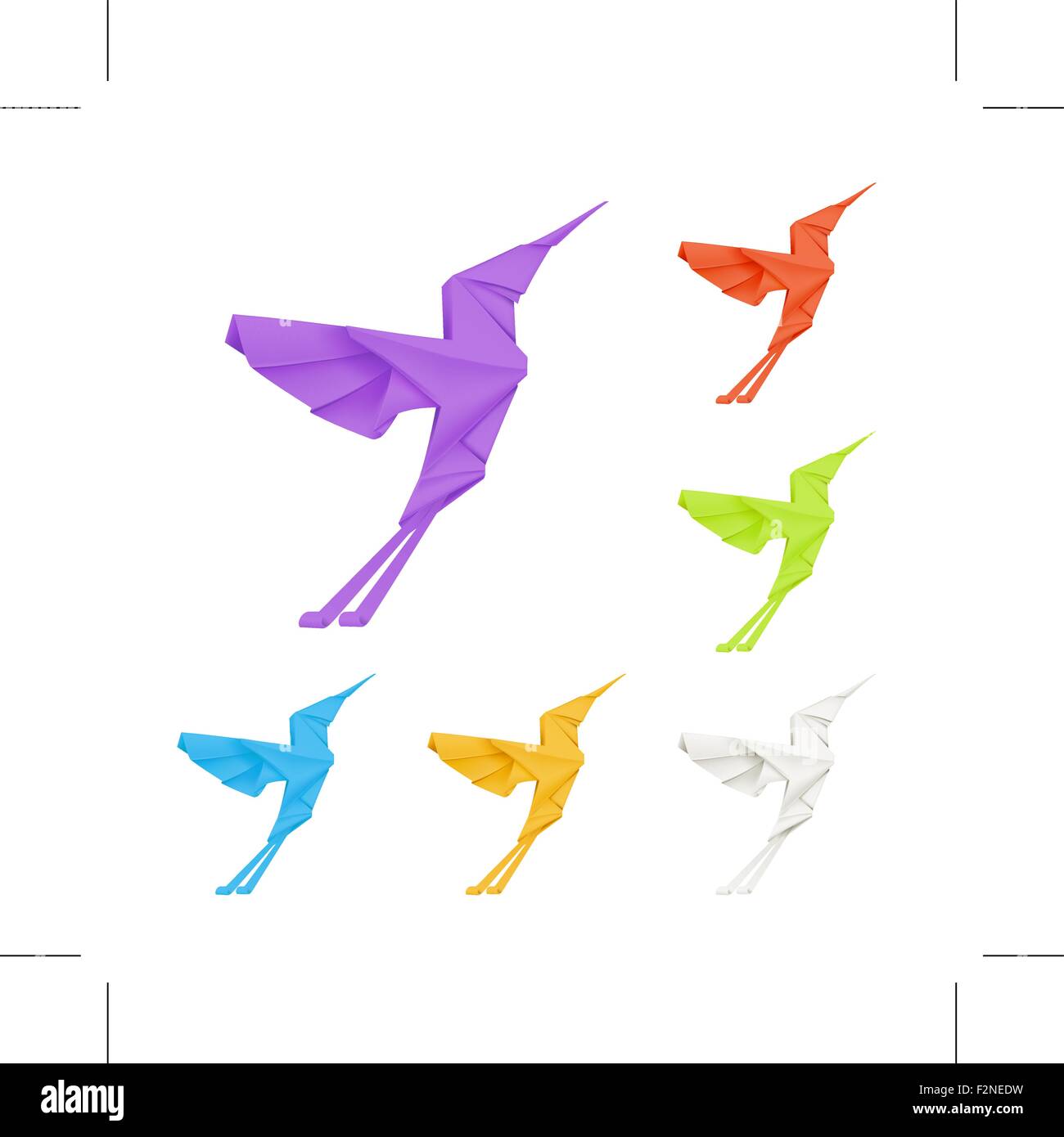 Origami hummingbirds, vector set Stock Vector Image & Art - Alamy