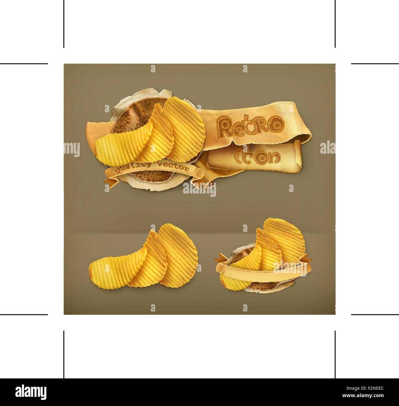 Potato chips, retro vector icon Stock Vector Image & Art - Alamy