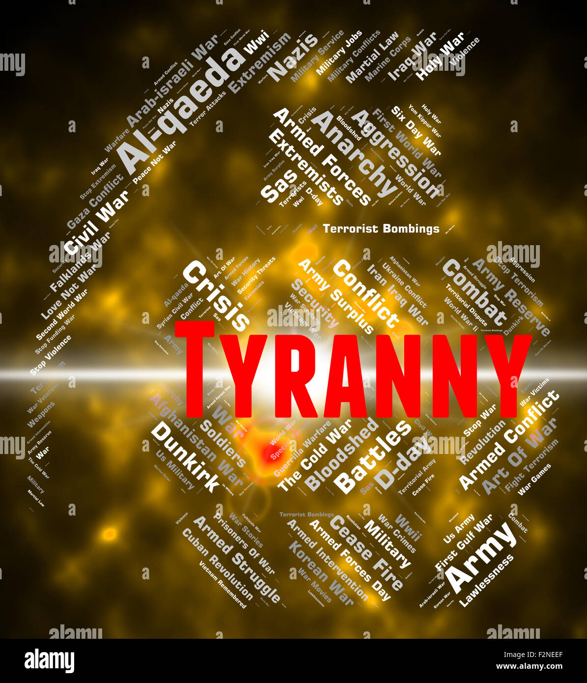 Tyranny Word Indicating Reign Of Terror And Undemocratic Rule Stock ...