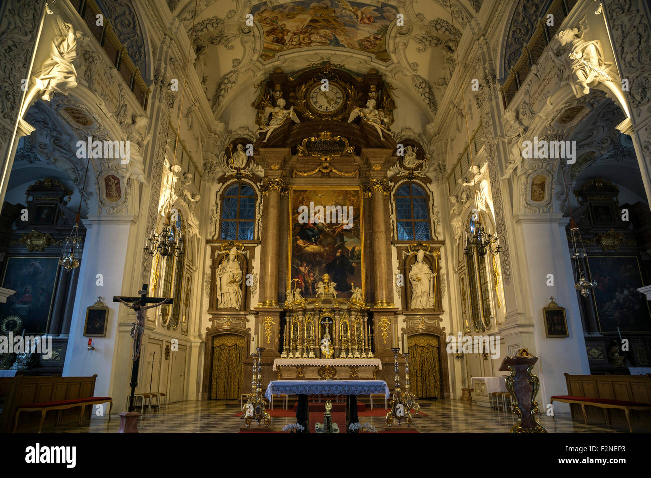 Sanctuary, monastery church of St. Benedict, Benediktbeuern Abbey ...