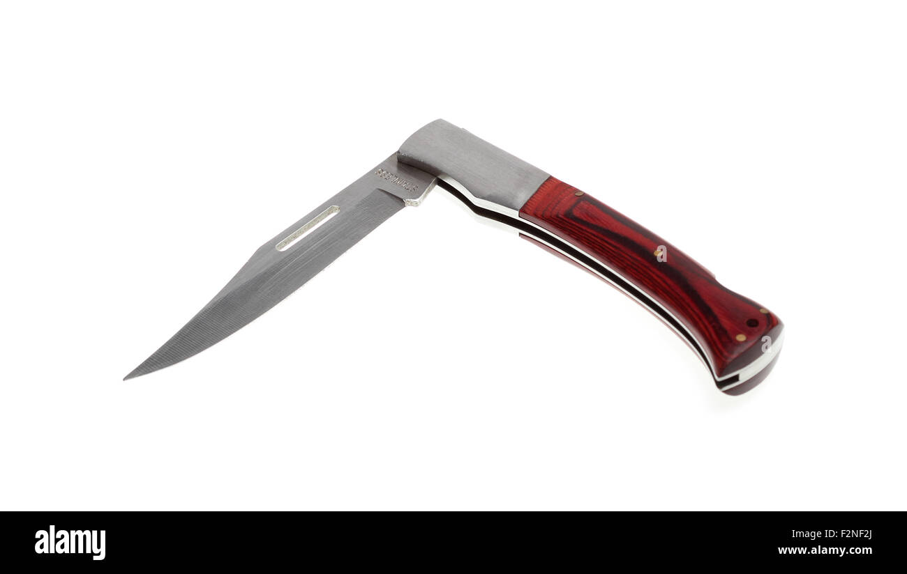 Clasp knife. Isolated on a white background Stock Photo - Alamy