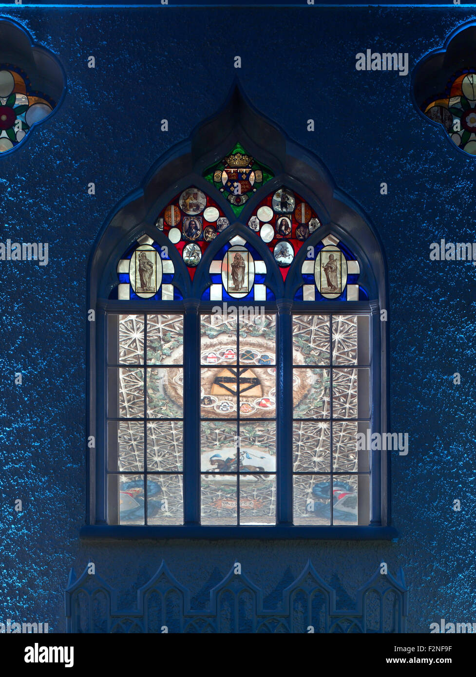 Library, through a window. Strawberry Hill House, Twickenham, United ...