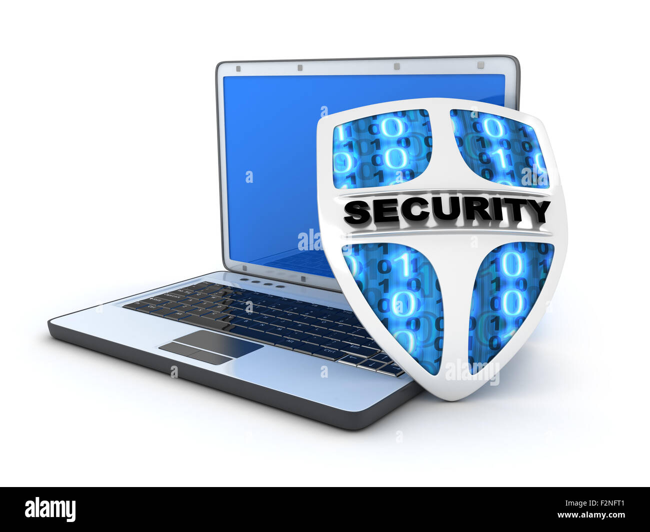 Shield antivirus and laptop, abstract (done in 3d Stock Photo - Alamy