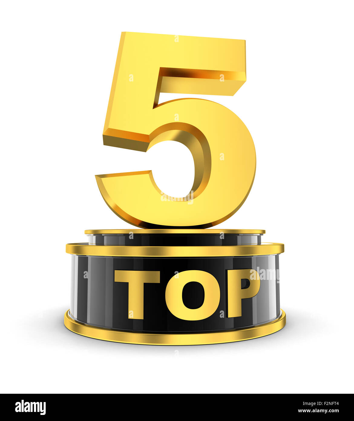 Top five on white background (done in 3d Stock Photo - Alamy