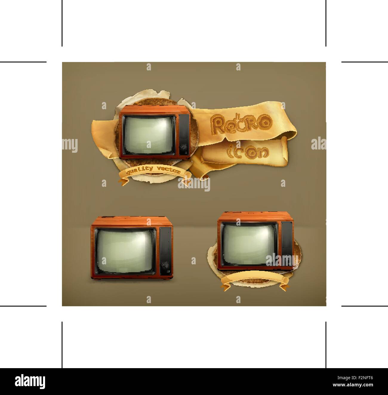 Vector 3d vintage tv Cut Out Stock Images & Pictures - Alamy