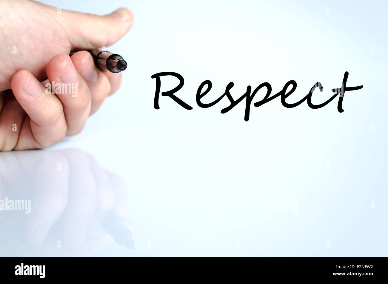 Respect text concept isolated over white background Stock Photo - Alamy