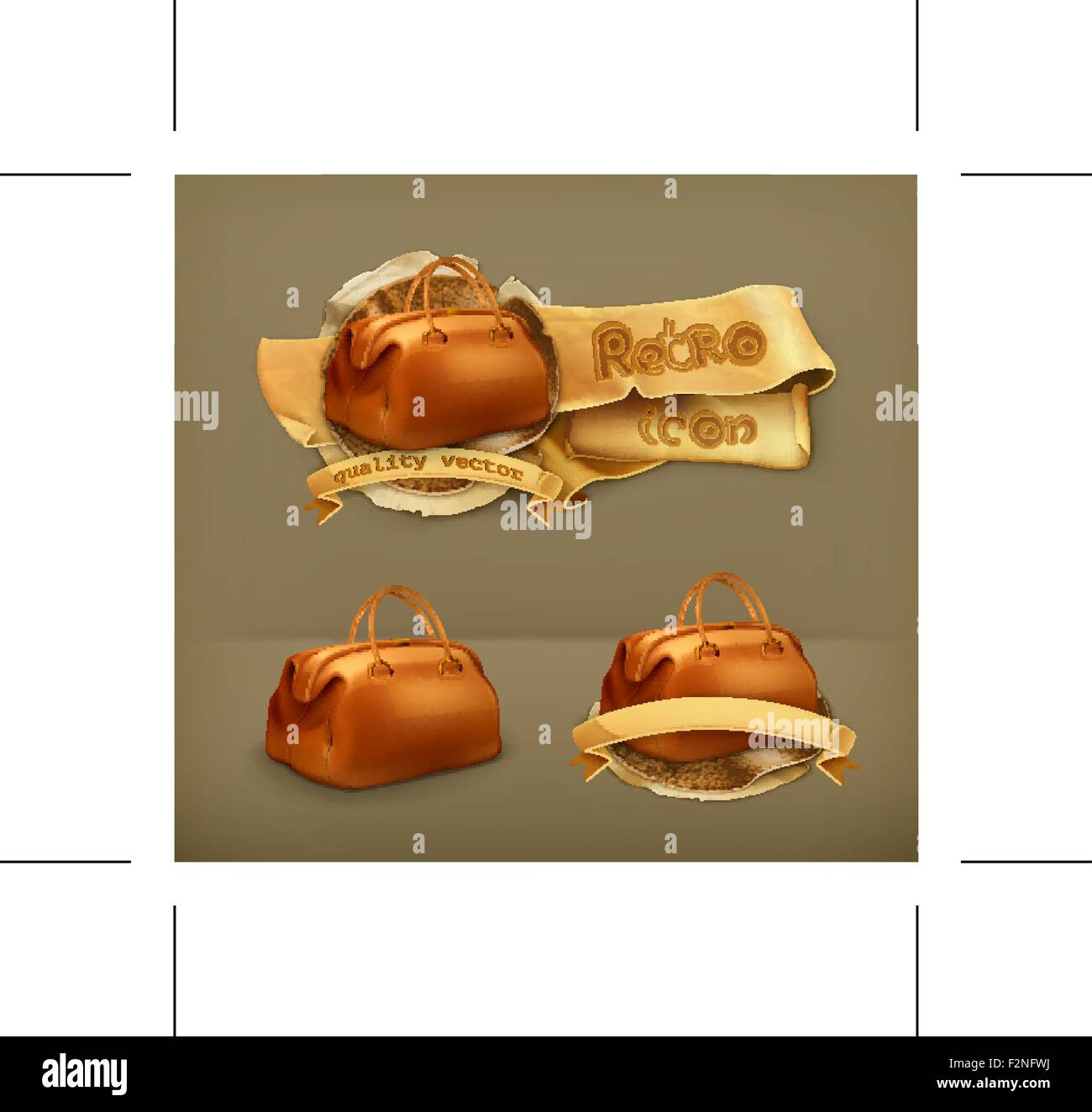 Vintage bag, vector icon Stock Vector Image & Art - Alamy