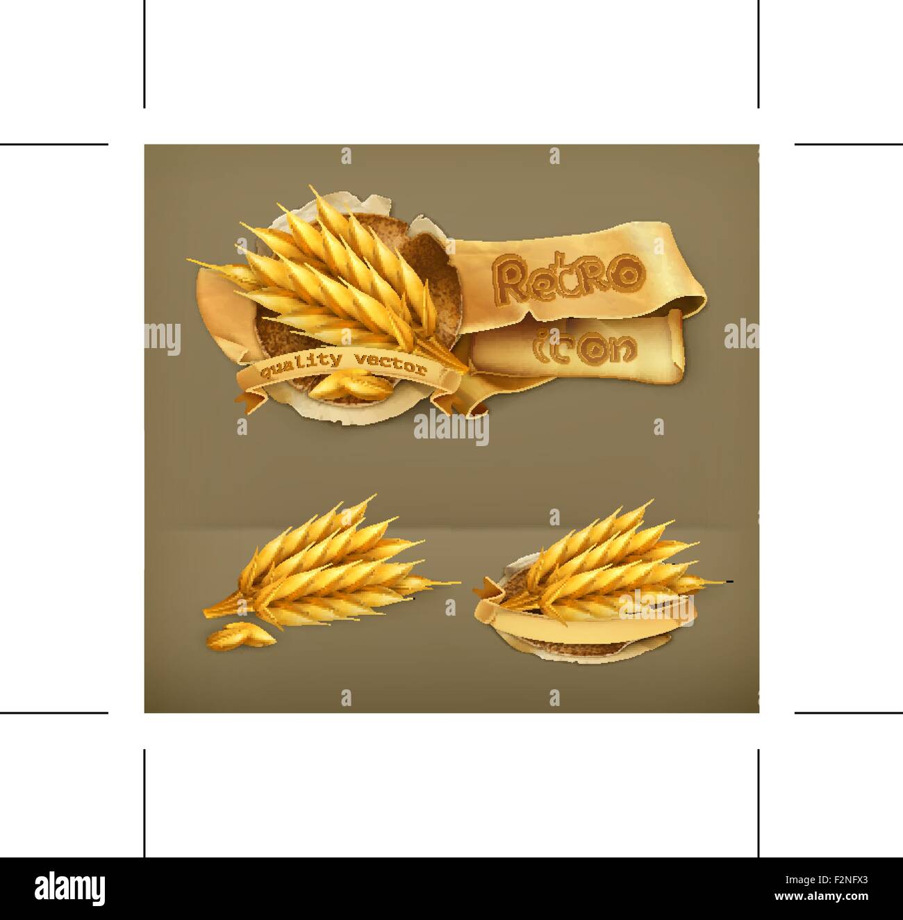 Wheat, retro vector icon Stock Vector Image & Art - Alamy