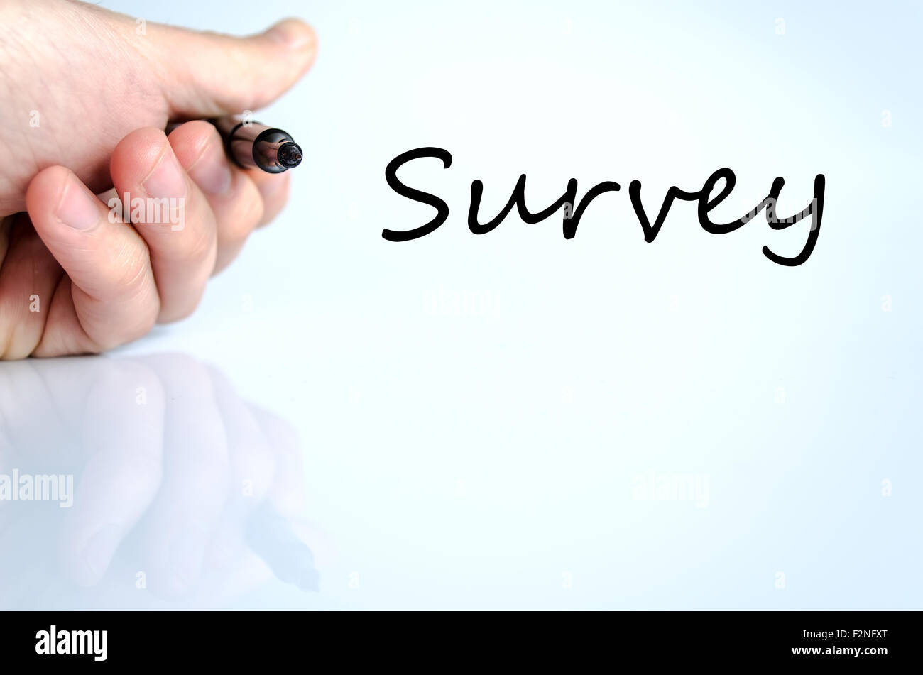 Survey text concept isolated over white background Stock Photo - Alamy