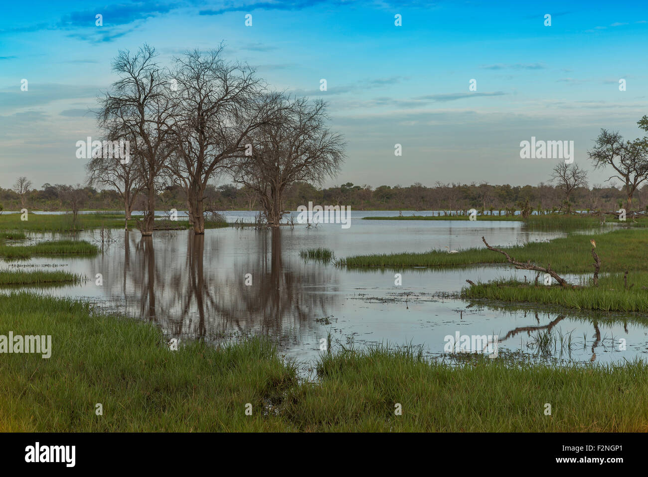 Clouds over pond in remote landscape Stock Photo - Alamy