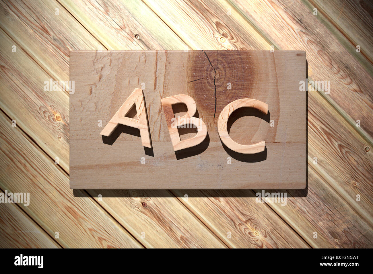 3d rendering of a wooden abc letters Stock Photo - Alamy