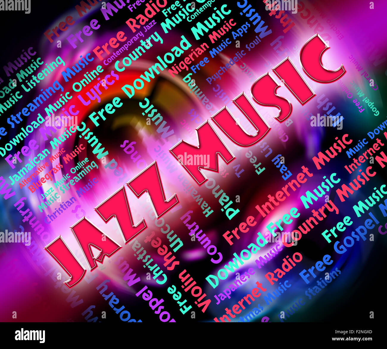 Jazz Music Indicating Sound Tracks And Tune Stock Photo - Alamy