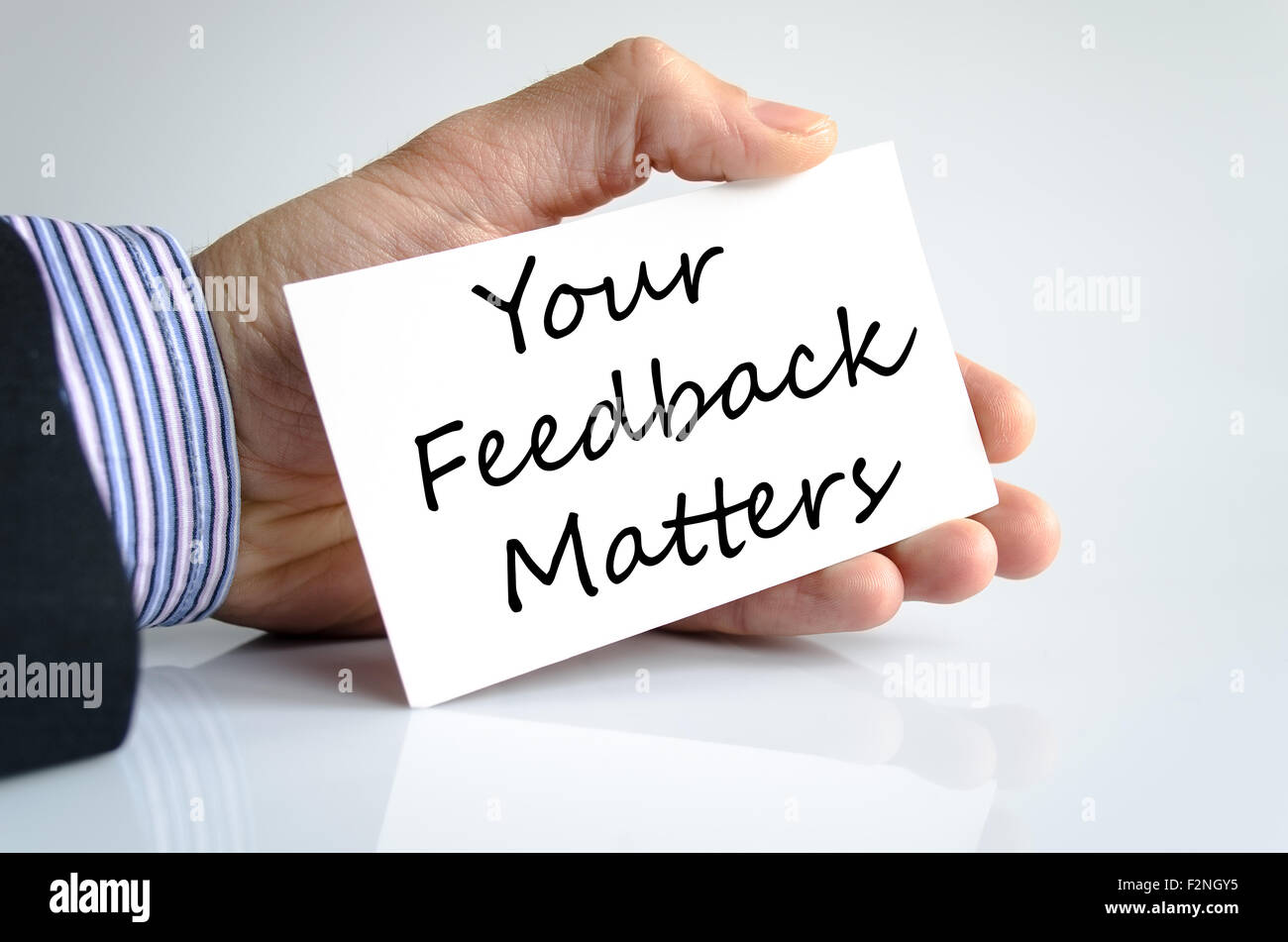 Your feedback matters text concept isolated over white background Stock ...