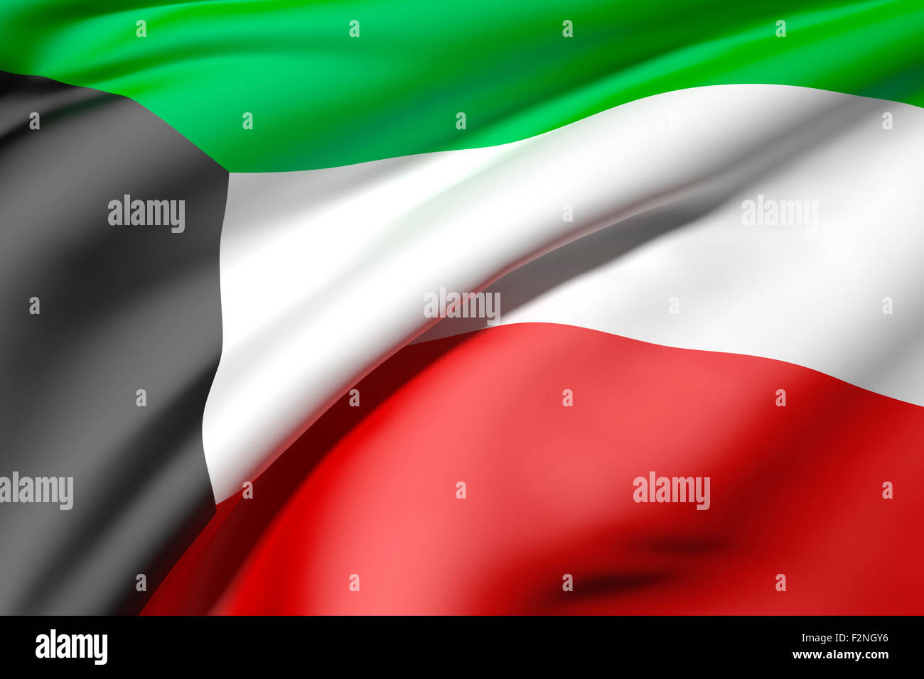 3d rendering of a Kuwait flag Stock Photo - Alamy