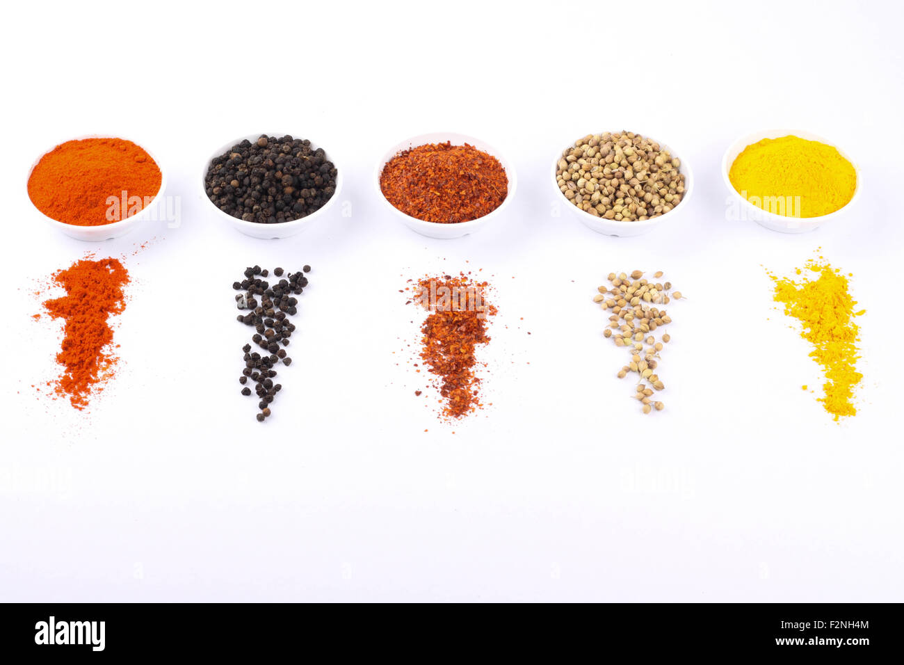various spices selection isolated on white background Stock Photo - Alamy