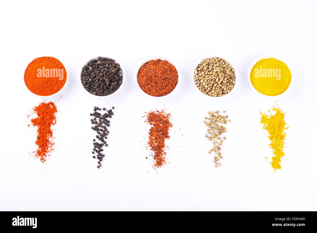 various spices selection isolated on white background Stock Photo - Alamy